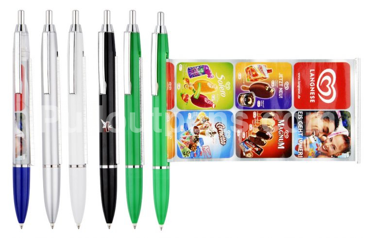 Banner Pens “CLASSIC”, Custom PMS Color Business Gifts - Pull Out Pens